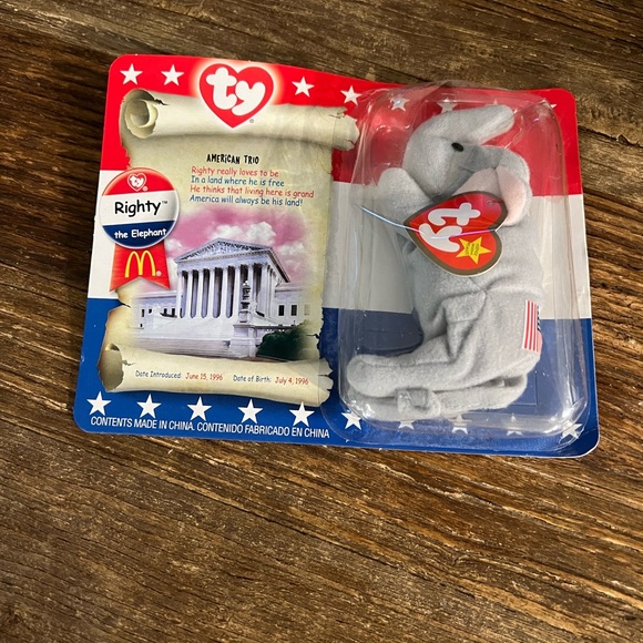 Ty | Other | Mcdonalds Ty Beanie Baby Righty The Elephant | Poshmark